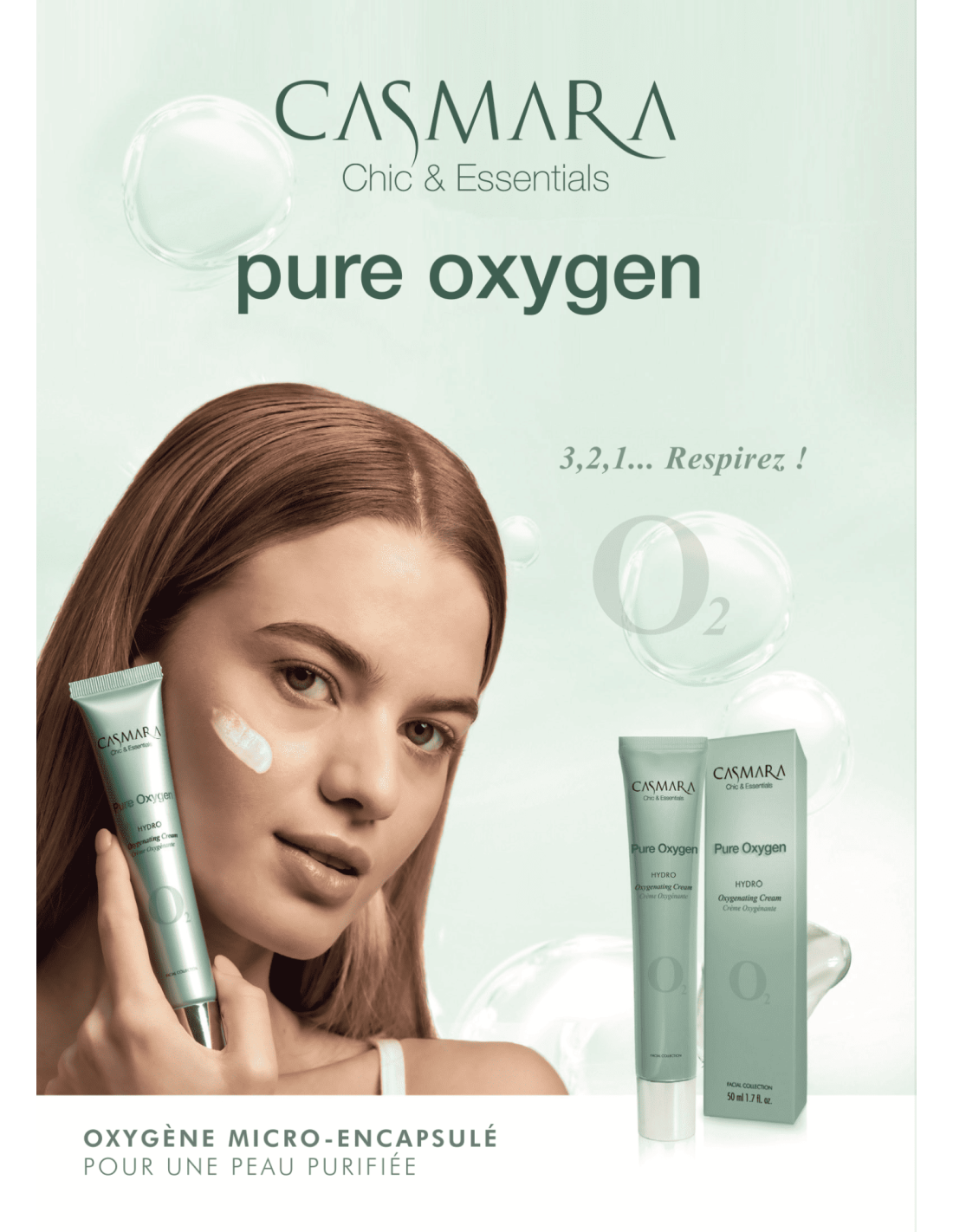 Lot de 10 doses d'essai PURE OXYGEN Crème oxygénante HYDRO-NUTRI